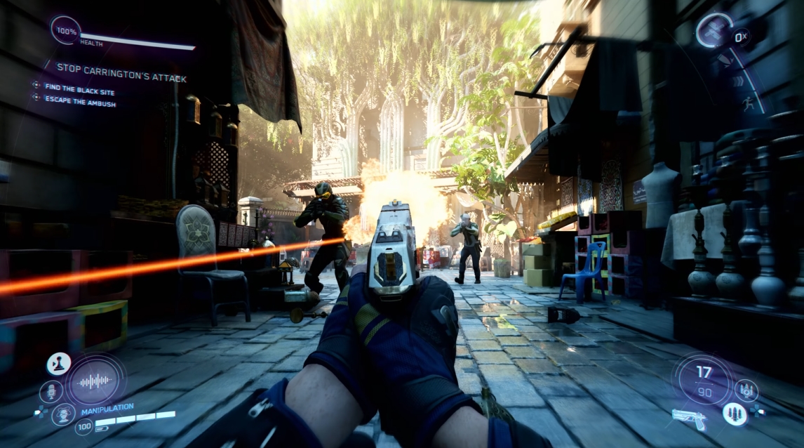 SFパルクールFPS「Perfect Dark」ゲームプレイ公開！ ハッキングや透視など戦闘以外の要素も - GAME Watch