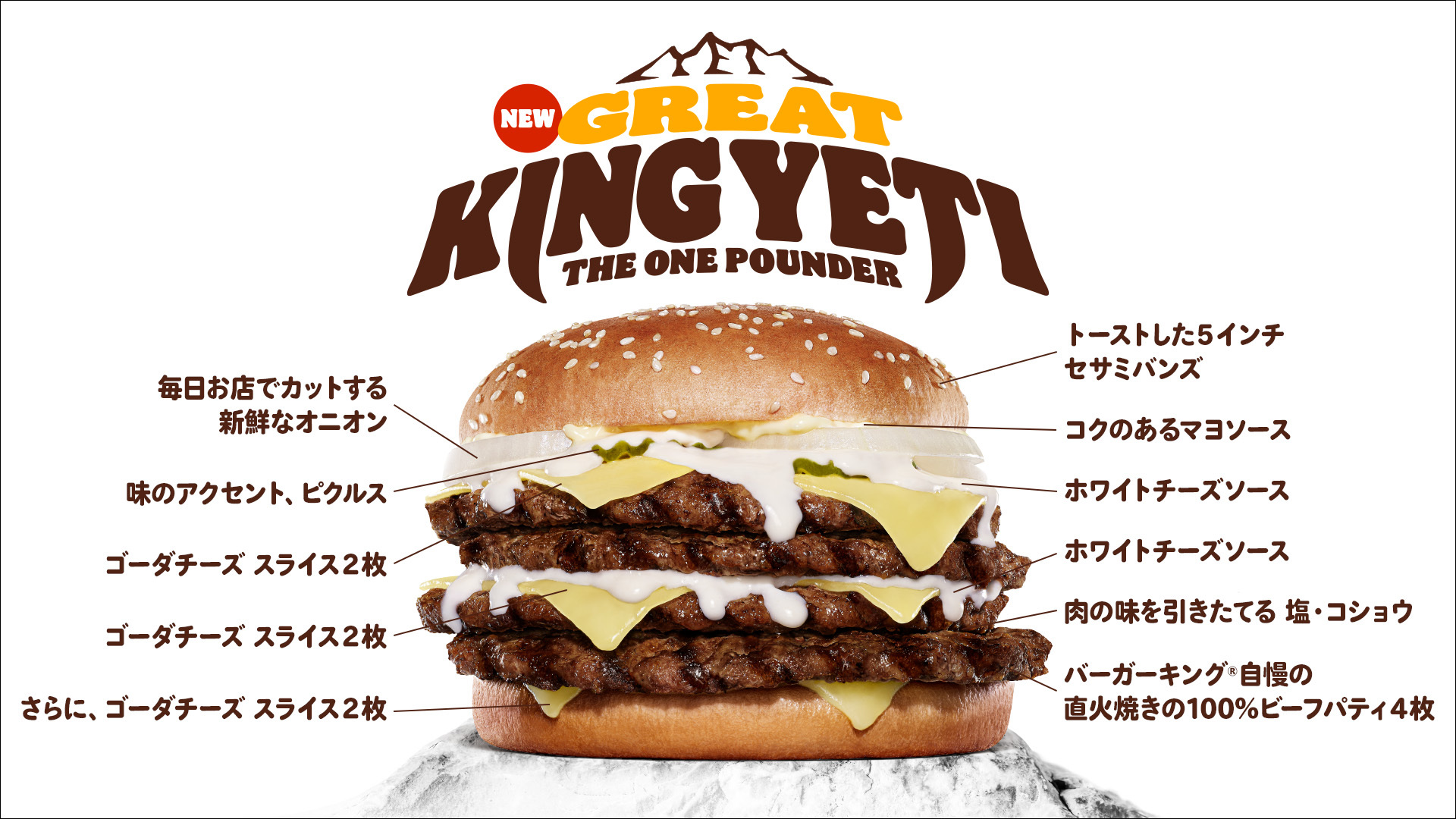 バーガーキング「グレートキング・イエティ ザ・ワンパウンダー」2月14日発売決定！ - GAME Watch