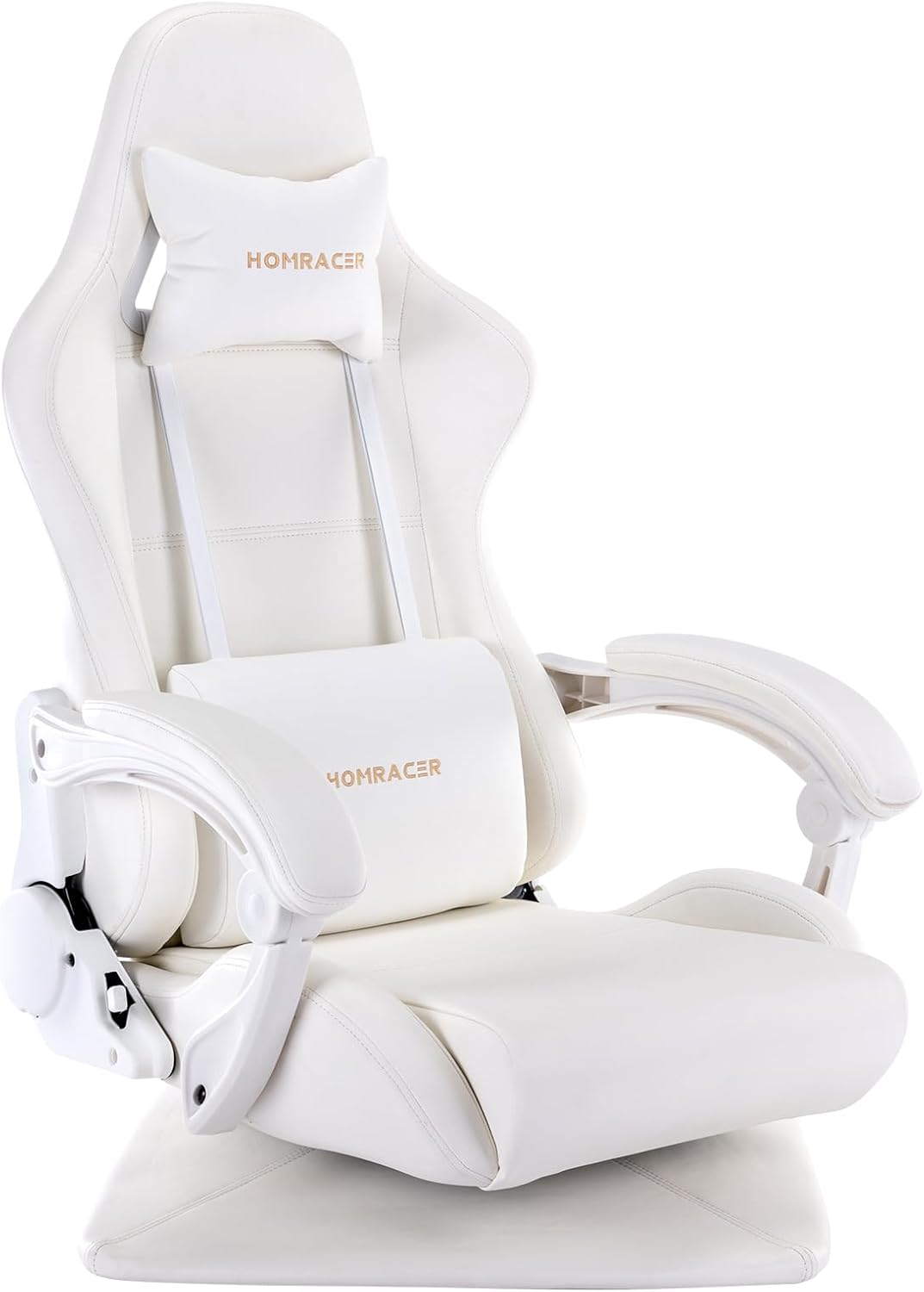 【Amazonセール】Homracerの白いゲーミング座椅子「HR-001」がお買い得。座面は長めであぐら可能なサイズ - GAME Watch